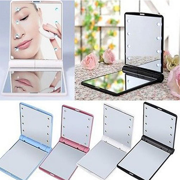 Mini Portable Folding Makeup Mirror with LED in Pakistan | Telebrandshop.pk